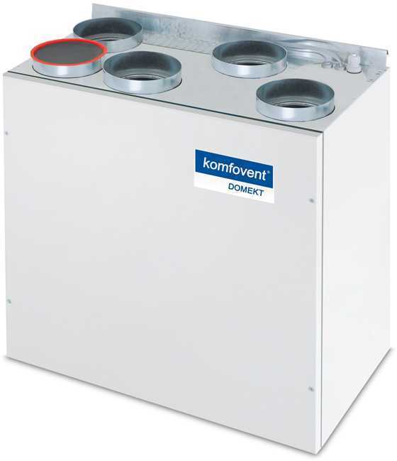 Rekuperatorius su rotaciniu šilumogrąžiu Komfovent Domekt R 200 V, žema ...