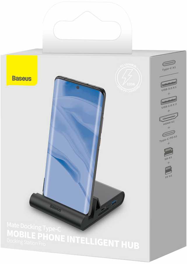 Baseus Mate USB Tipas C stalinė telefono pajungimo stotelė - adapteris ...