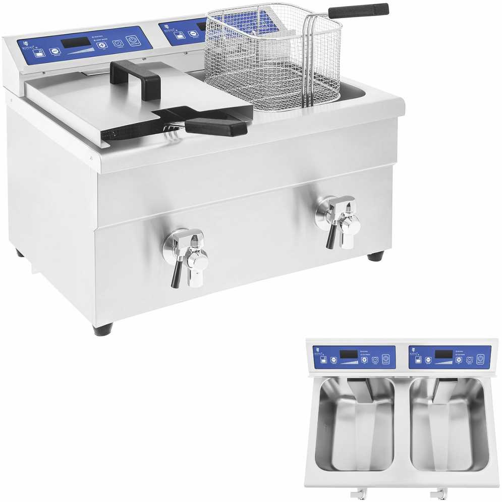 Dviguba indukcinė gruzdintuvė gruzdintuvė 7000W 230V Royal Catering 2x ...