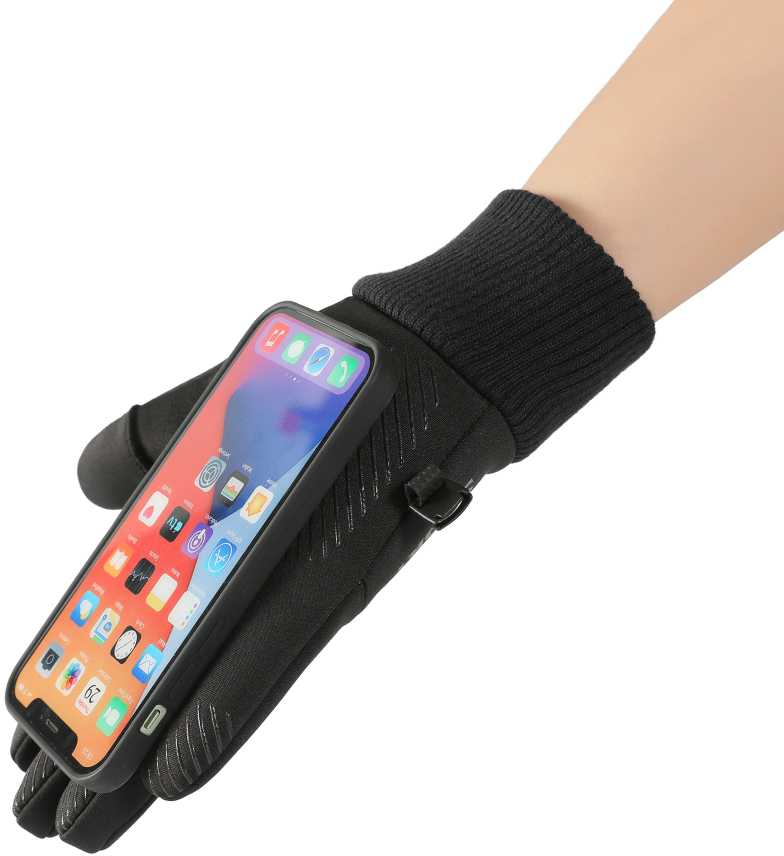 Hurtel Vyriškos šilti sportinės pirštinės su telefonu - juodos, modelis ...