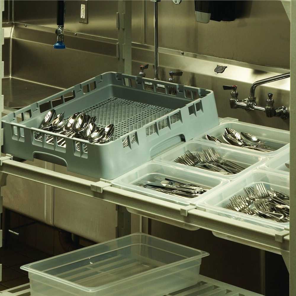 CAMBRO Camrack indaplovės krepšelis stalo įrankiams 50x50cm - pilkas ...