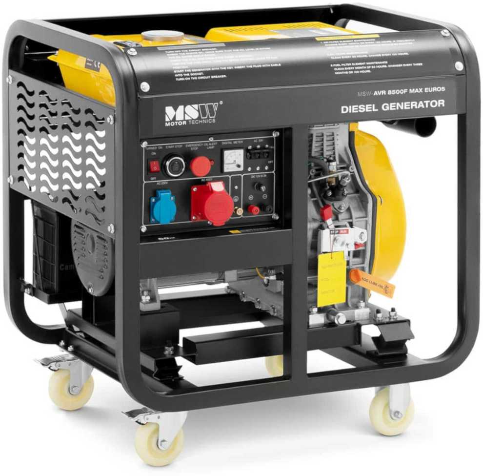 MSW Mobilus dyzelinis generatorius 240 / 400 V 8500 W 10 kVA 30 l ...