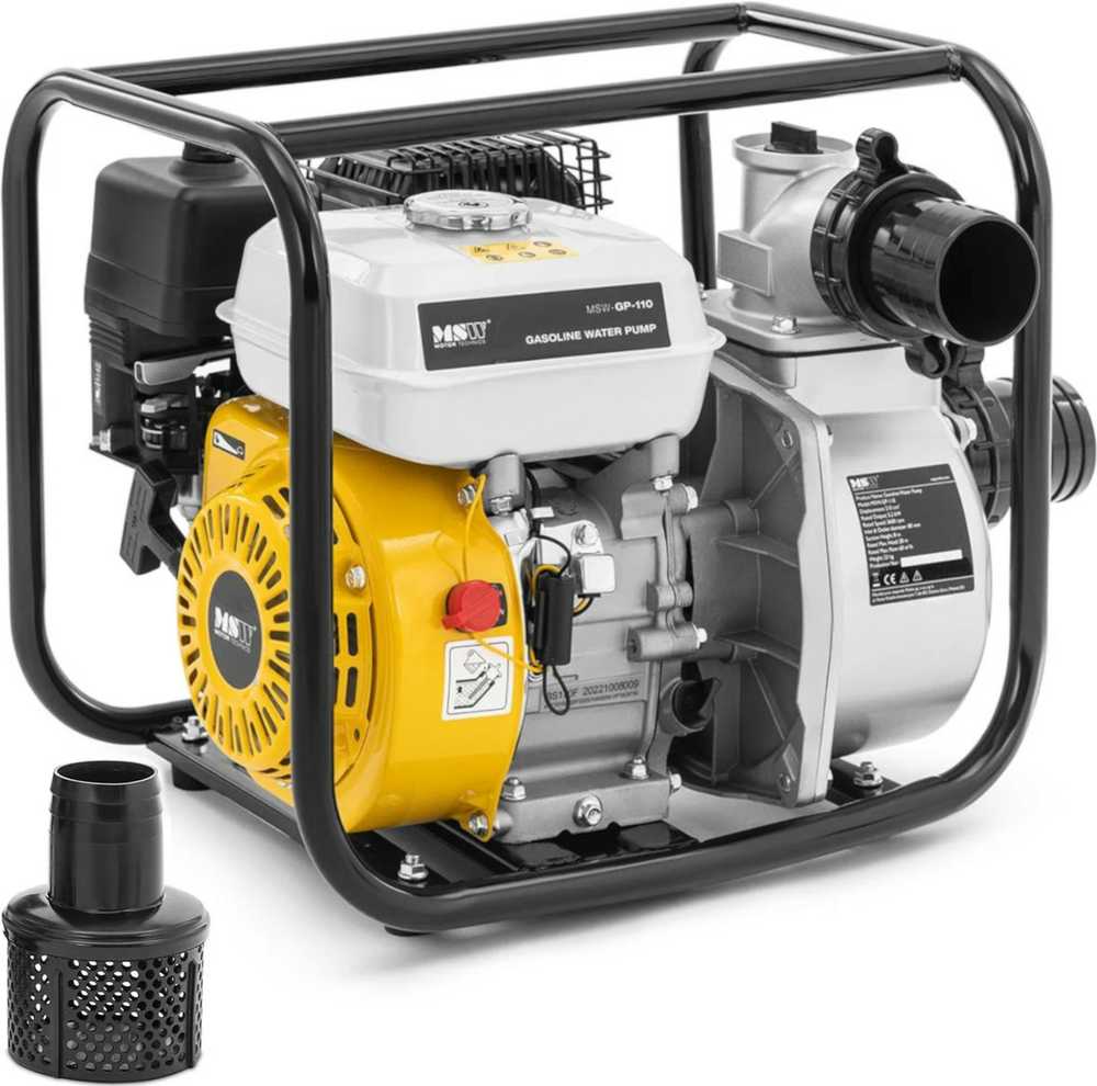 MSW Motopompa pompa spalinowa do wody 7 KM 3.6 l 60 m3 / h, modelis ...