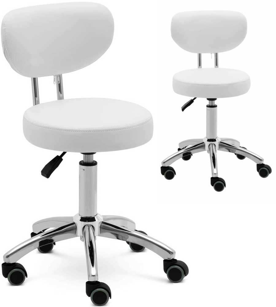 Physa Krzesło taboret hoker kosmetyczny su oparciem na kółkach do 150 ...