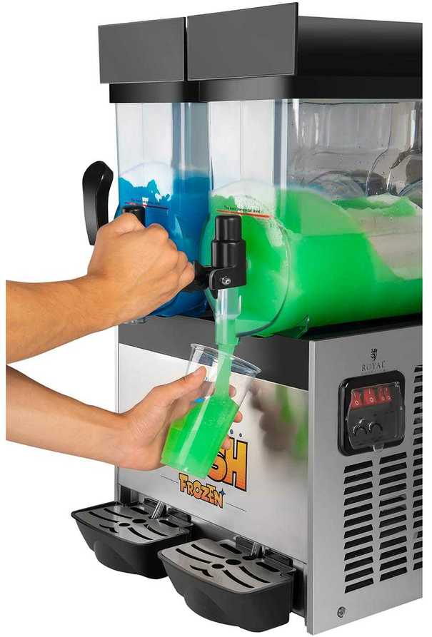 Royal Catering Granitor dyspenser urządzenie do napojów slush granity podwójny 2x 15L, modelis ...