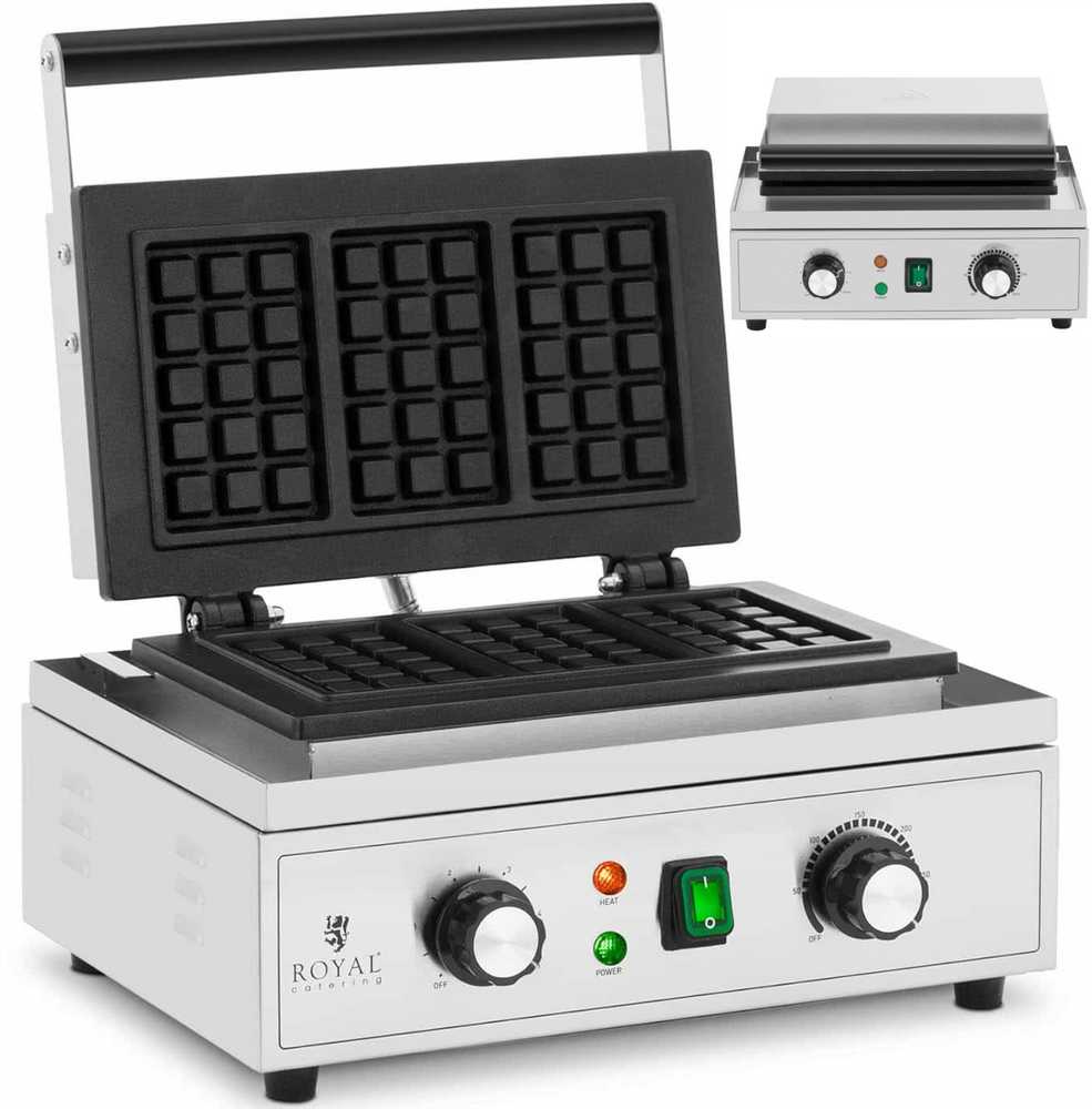 Vaflinė Royal Catering Tefloninė vaflių keptuvė 1500 W, modelis ...
