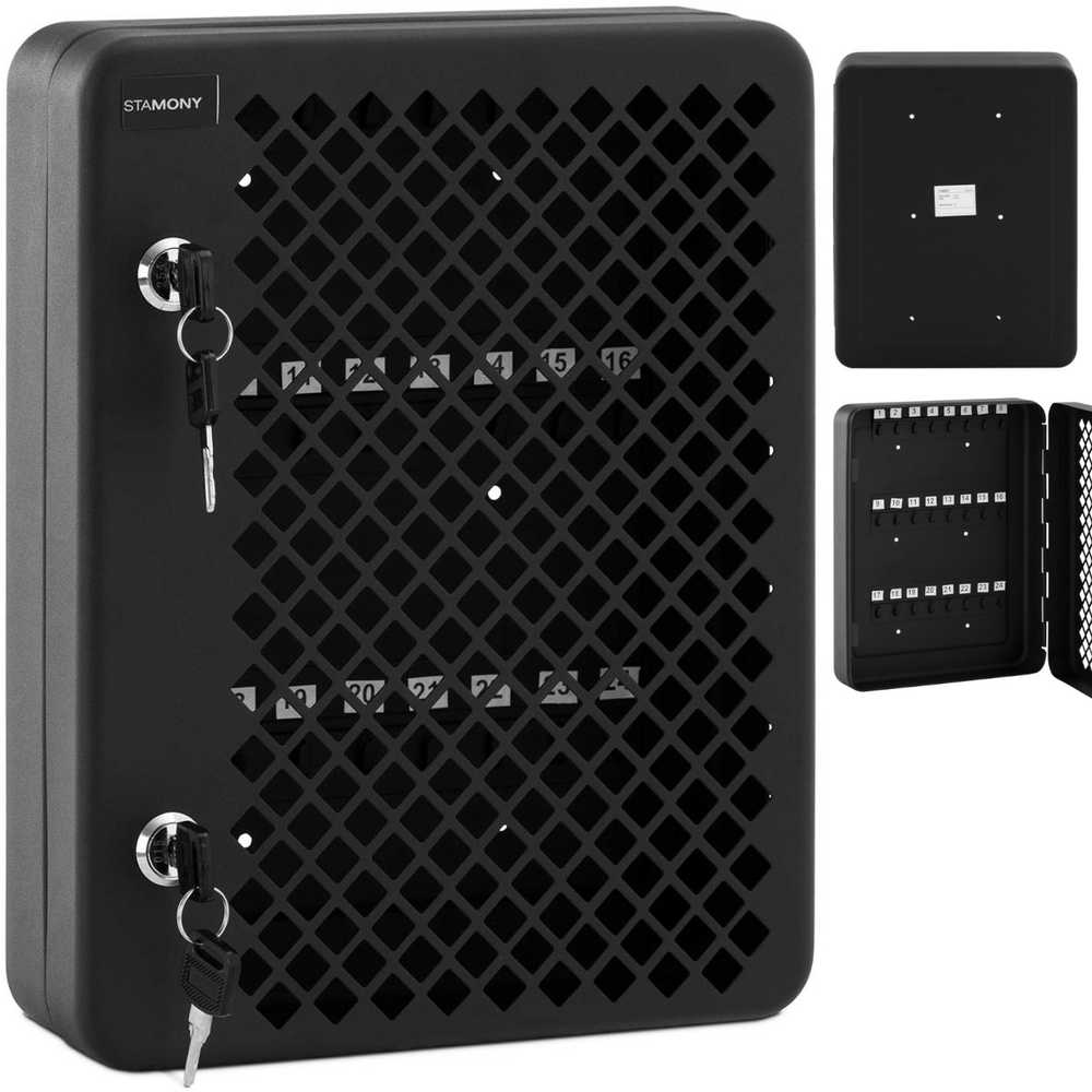 Stamony Metalinė sieninė raktų dėžutė su 24 vietomis, modelis ...