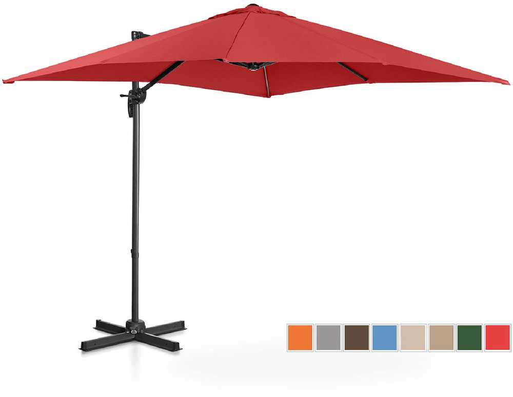 Uniprodo Šoninis sodo skėtis, kvadratinis, 250 x 250 cm, bordo, modelis ...