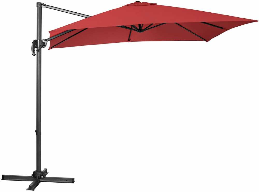 Uniprodo Šoninis sodo skėtis, kvadratinis, 250 x 250 cm, bordo, modelis ...