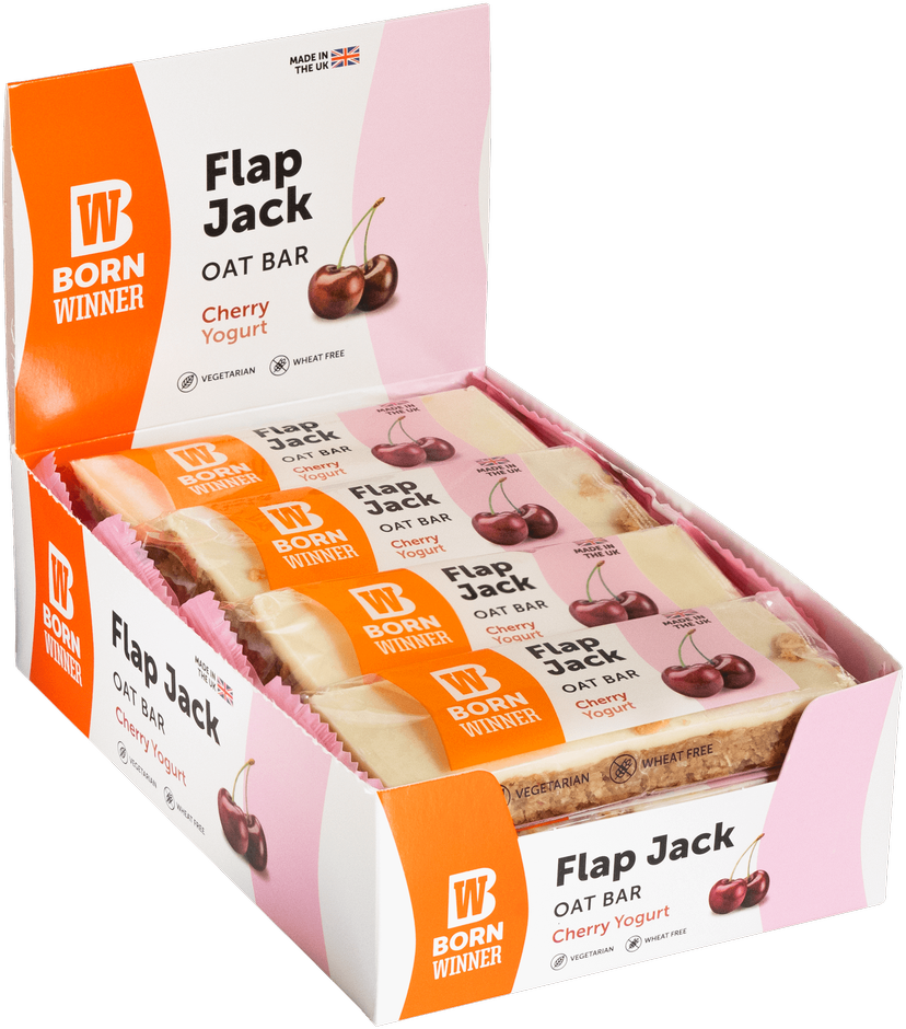 Born Winner Flapjack Cherry Yogurt 12vnt x 100g, žema kaina | Varle.lt