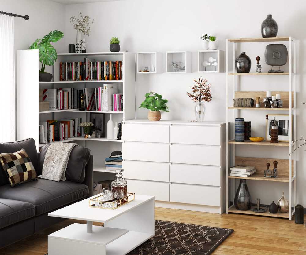 Akord Metalinė palėpės lentyna 70 cm, Baltas-sonoma ąžuolas - 6 ...