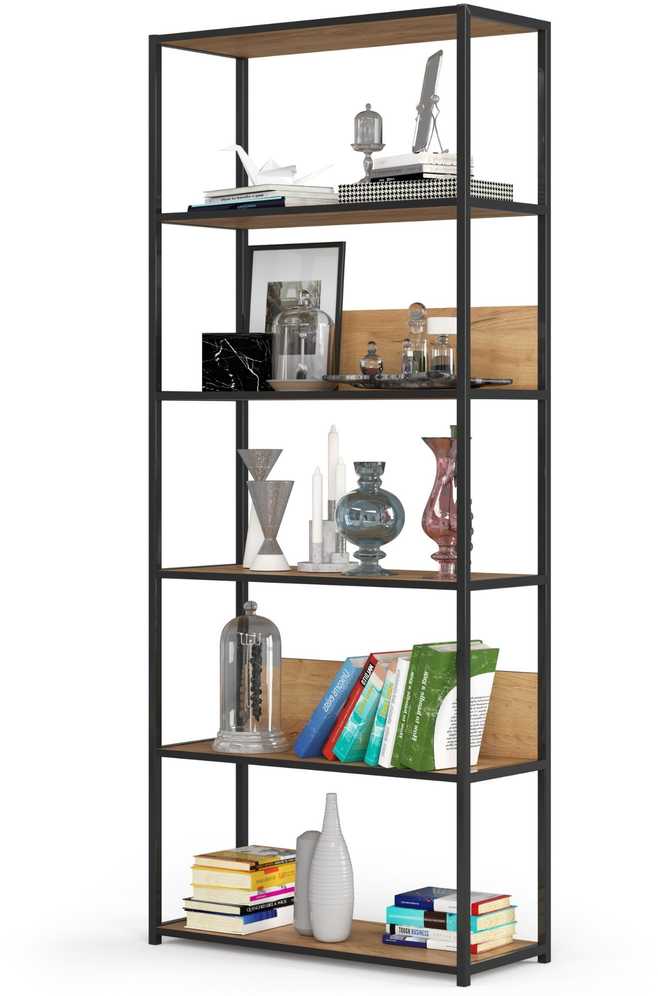 Akord Metalinė palėpės lentyna 80 cm - juodas ąžuolas - 6 lentynos ...