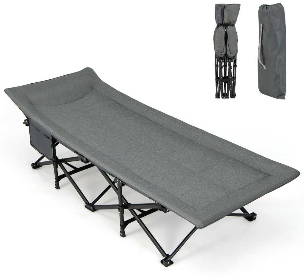 Bonideco Select Turistinė sulankstoma lova 190x68,5x48,5cm., pilkos ...