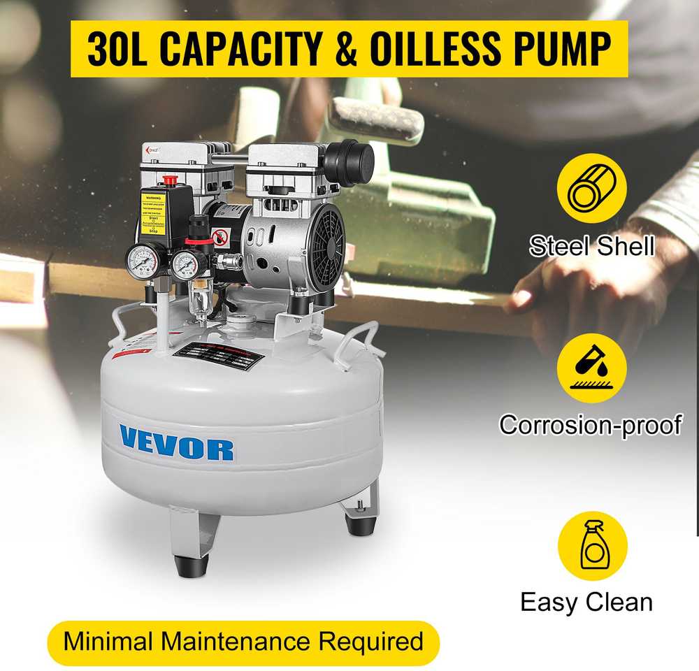 Vevor Vertikalus tylus oro kompresorius 30L 850W, modelis - KYJYM850 ...