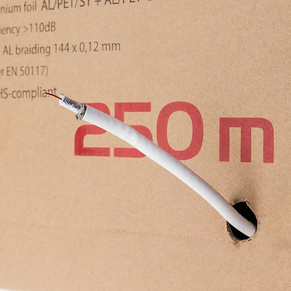 Kabelis RG6 Spacetronik DOKA 4K 113 CU Trishield 250, modelis ...