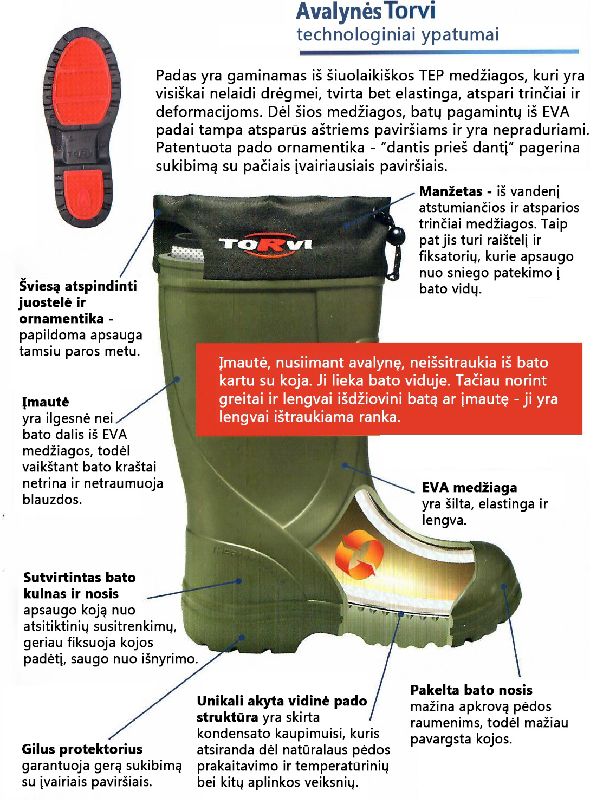 Žieminiai Batai TORVI-45 TEP Juodi iki -45C, modelis - 0145T, žema kaina | Varle.lt