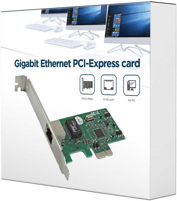 GEMBIRD NIC-GX1 Gembird 1-GIGABIT PCI-Express Fast Ethernet kortelė, Realtek mikroschemų ...