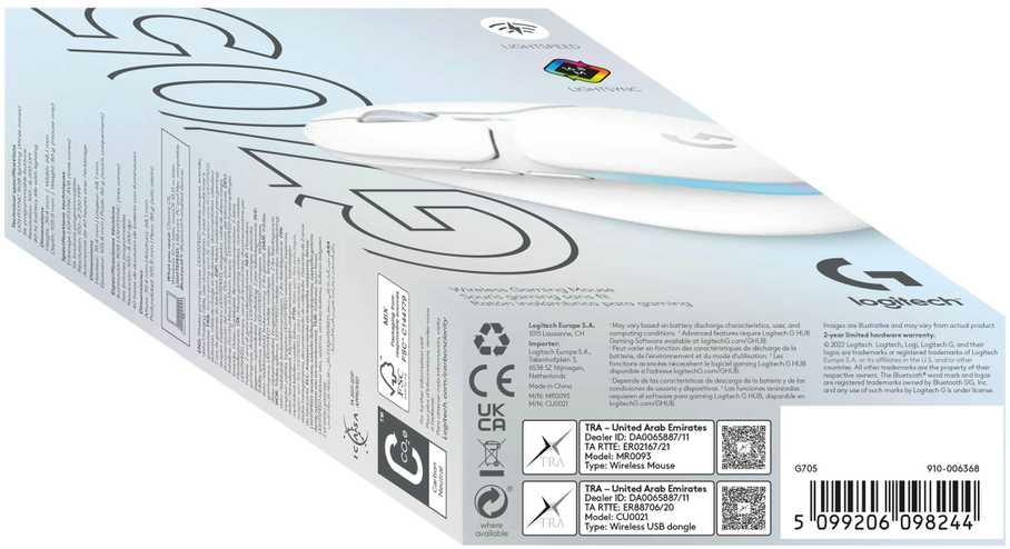 LOGITECH G705 Belaidė pelė žaidimams - OFF Baltas - EER2, modelis ...