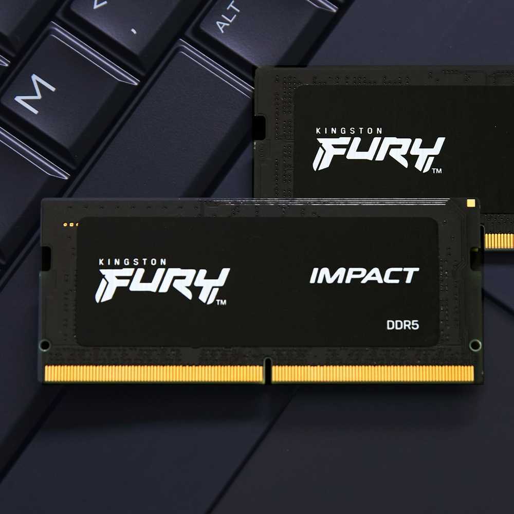 RAM KINGSTON FURY DDR5 SODIMM 64GB (2X32GB) 4800MHZ CL38 IMPACT (KF548S38IBK2-64), žema kaina ...
