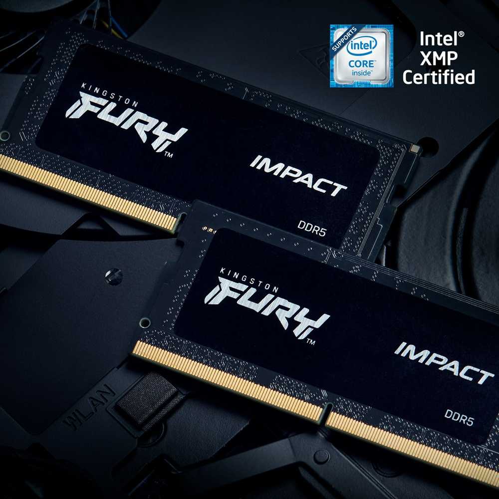 RAM KINGSTON FURY DDR5 SODIMM 64GB (2X32GB) 4800MHZ CL38 IMPACT (KF548S38IBK2-64), žema kaina ...