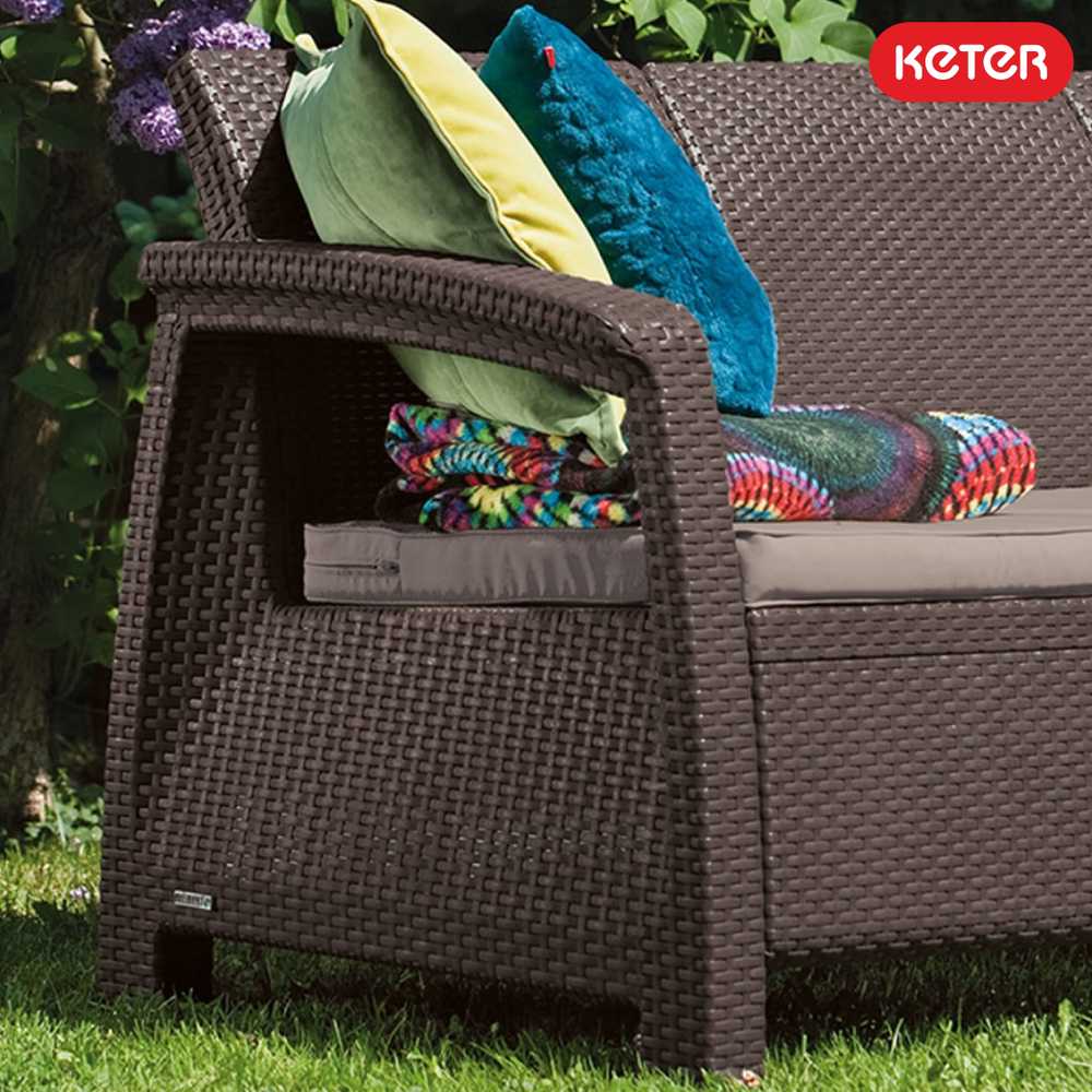 Keter Meistro Kodas Corfu II love seat MAX sofa - Grafito, modelis ...