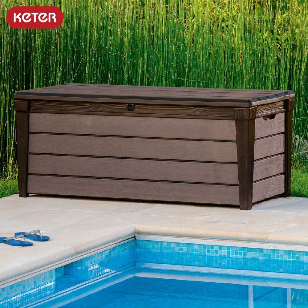 Keter BRUSHmedžio imitacija STORAGE BOX 455 L ruda, modelis - 17202631 ...
