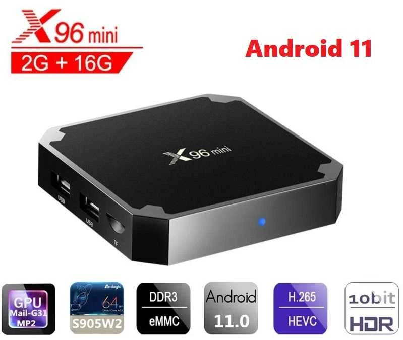 X96 mini Android 11 TV BOX - 2 / 16 GB QuadCore S905W IPTV imtuvas ...