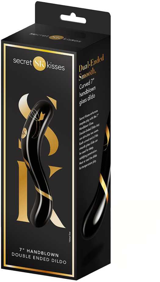 SECRET KISSES 7 INCH HANDBLOWN DOUBLE ENDED DILDO, žema kaina | Varle.lt