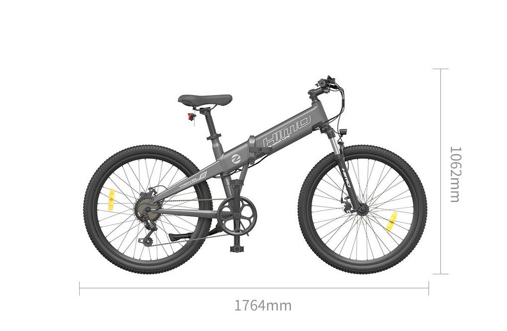 Elektrinis dviratis HIMO Z26, Pilkas + dviračio krepšys, žema kaina | Varle.lt