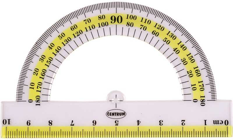 Matlankis CENTRUM, 180°, su 10cm ilgio liniuote, skaidrus, blisteryje ...