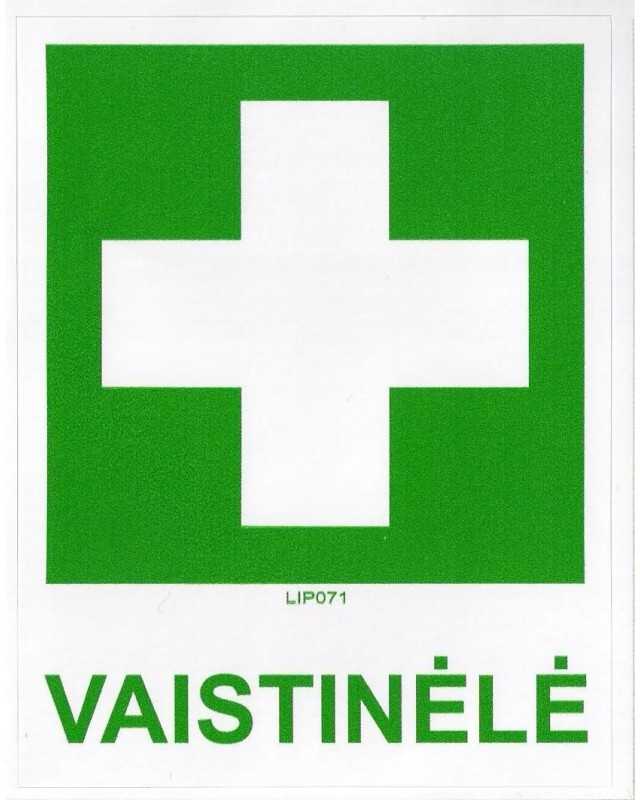 Lipdukas "Pirmoji pagalba su žodžiu :VAISTINĖLĖ", žema kaina | Varle.lt