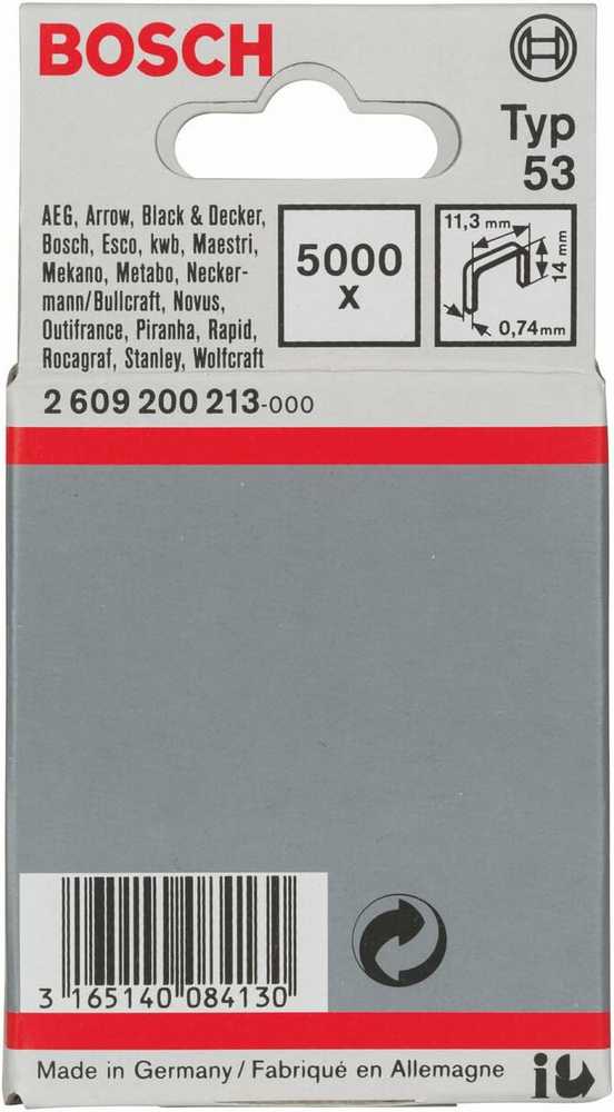 Bosch Apkabėlės,53 tipos 11,4x14 mm, 5000 vnt., modelis - 2 609 200 213 ...
