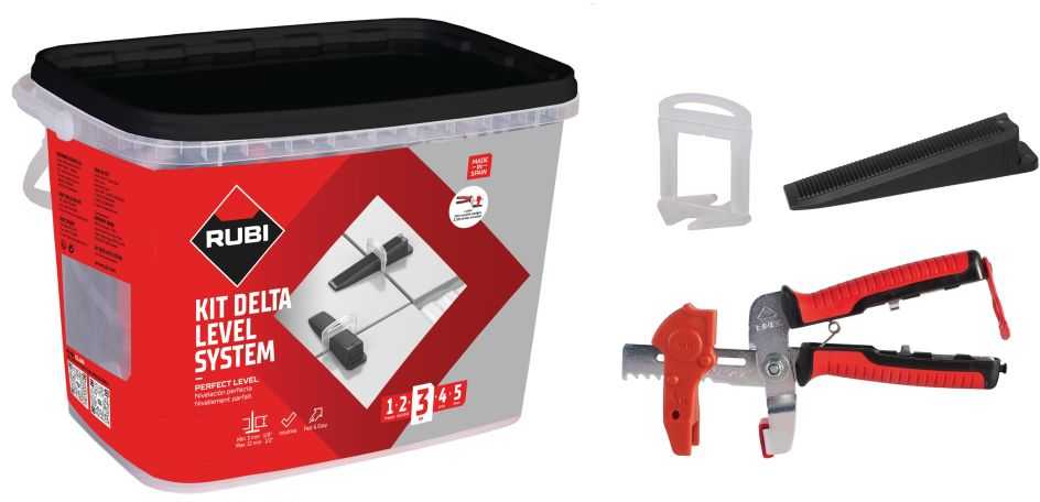 Plytelių nyveliavimo komplektas Rubi DELTA LEVEL SYSTEM; 3-12 mm; 2 mm ...