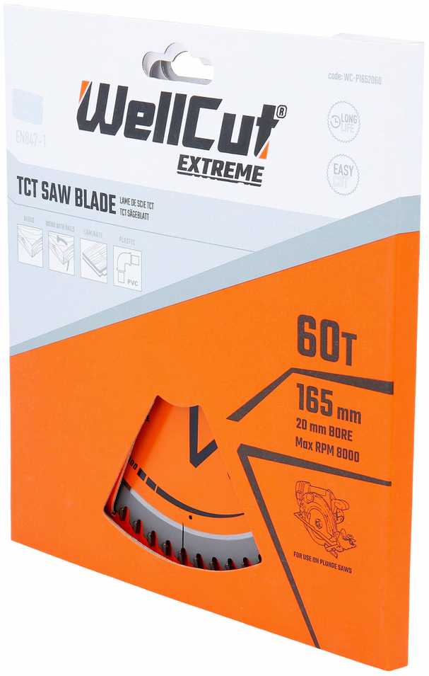 WELLCUT TCT Extreme 60 dantų diskinio pjūklo giluminio pjūklo geležtė ...