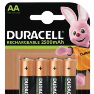 Duracell AA 2400mAh 4 Pack, Rechargeable battery, AA, Nickel-Metal Hydride (NiMH), 1.2 V, 4 pc(s ...