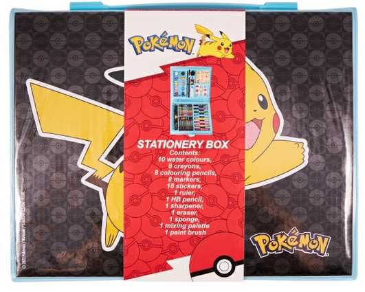 Pokemon 52-pc. Art case, contains 10 paint colours, 8 crayons, 8 ...