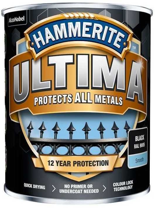Hammerite Ultima Metalmaling - Sort - RAL 9005 - 250 ml., modelis ...