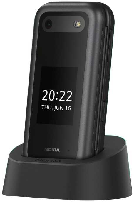 Nokia 2660, Flip, Dual SIM, 7.11 cm (2.8"), 0.3 MP, 1450 mAh, Juodas ...