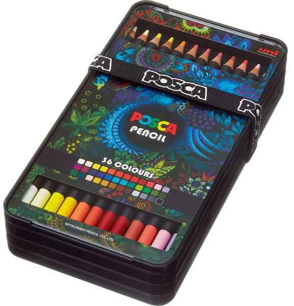 Posca - Color Pencils - Bright & intense colors (36 pcs) (402005 ...