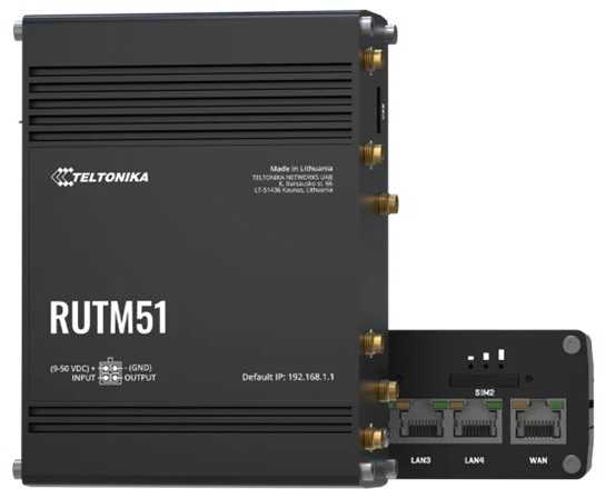Maršrutizatorius TELTONIKA IOT ROUTER RUTM51 2 5G+ETH+WIFI, modelis ...