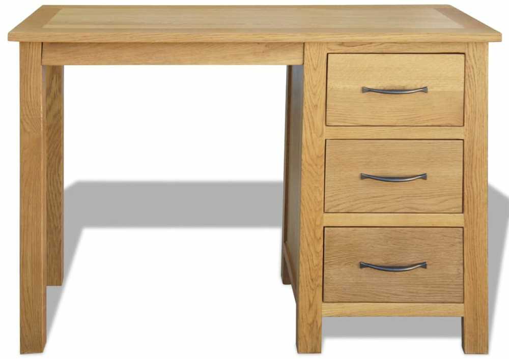 Rašomasis stalas su 3 stalčiais, 106x40x75cm, ąžuolo medienos masyvas ...