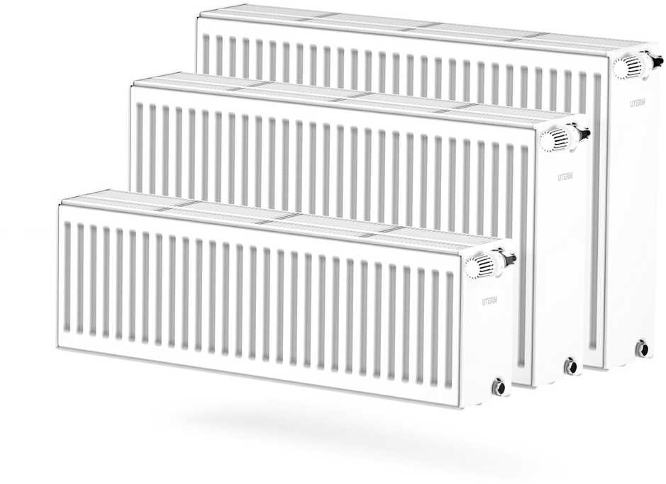 Plieninis radiatorius T33xH600xL1200 K šoninio pajungimo (360118), žema ...