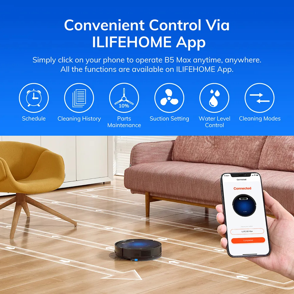 Robotas siurblys ILIFE B5 MAX, modelis - B5 MAX, žema kaina | Varle.lt