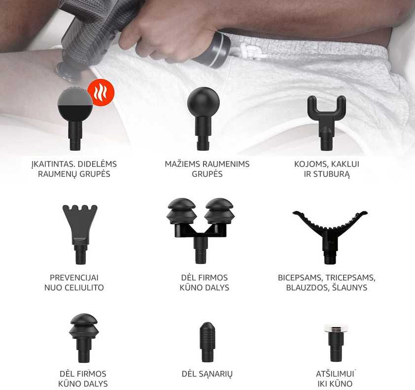 Smūginis masažuoklis Gess Revolver, modelis - Revolver massager, žema ...