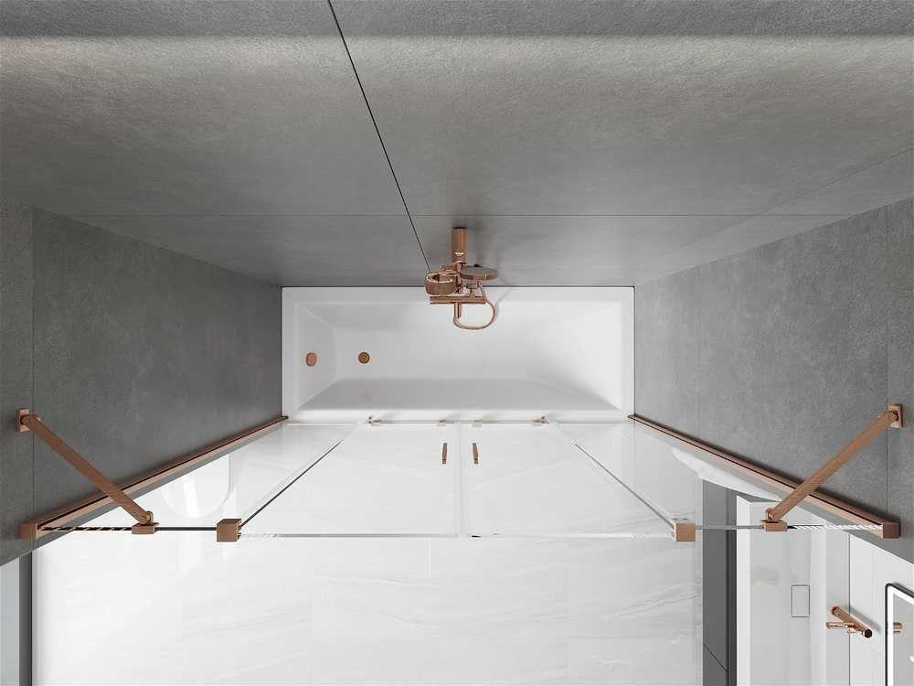 Vonios sienelė Mexen Velar Duo II, Brushed copper, 180 x 150 cm, žema ...