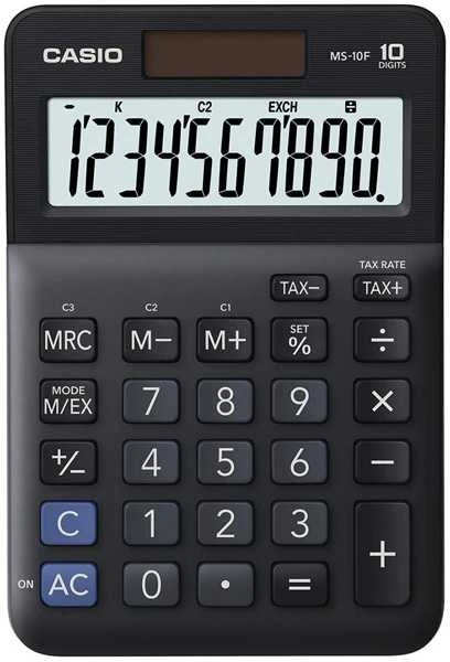 Casio Calculator MS 10 F, juoda, plieno, valiutos konvertavimo funkcija ...