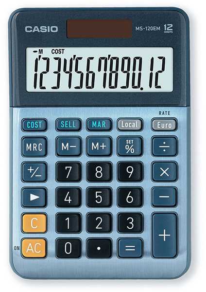 Skaičiuotuvas Casio 3722 MS- 120EM, modelis - MS-120EM, žema kaina | Varle.lt