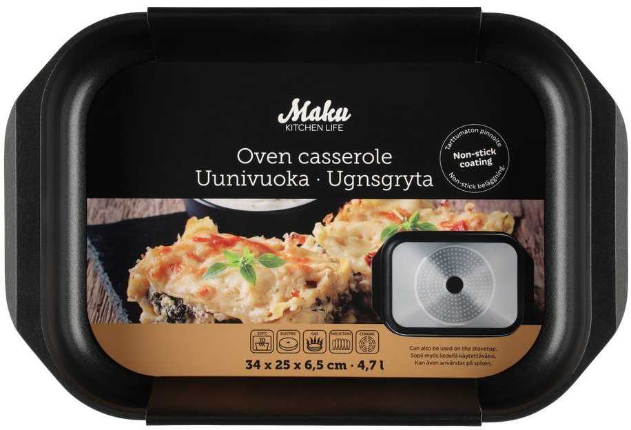 Maku Kitchen Life Orkaitės kepimo indas iš lieto aliuminio 4,7 L, 39,5× ...