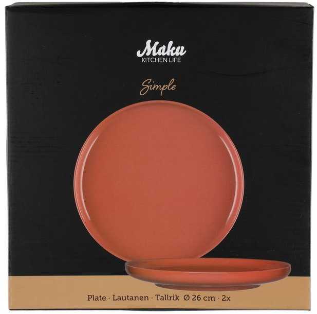 Maku Kitchen Life Simple Plate 26 cm terracotta 2 pcs, modelis - 616027 ...