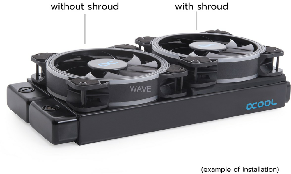 Alphacool Shroud & decoupling 120mm (7mm thick), installation frame ...